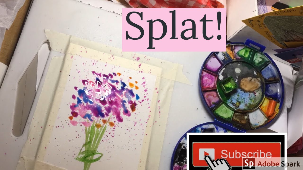Watercolor splat! Flowers - YouTube