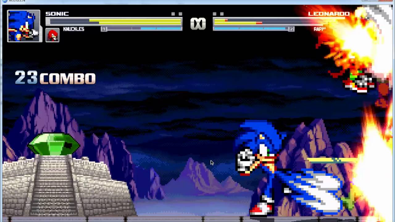 EPIC MUGEN 5# SONIC AND KNUCKLES VS LEONARDO AND RAPHAEL - YouTube