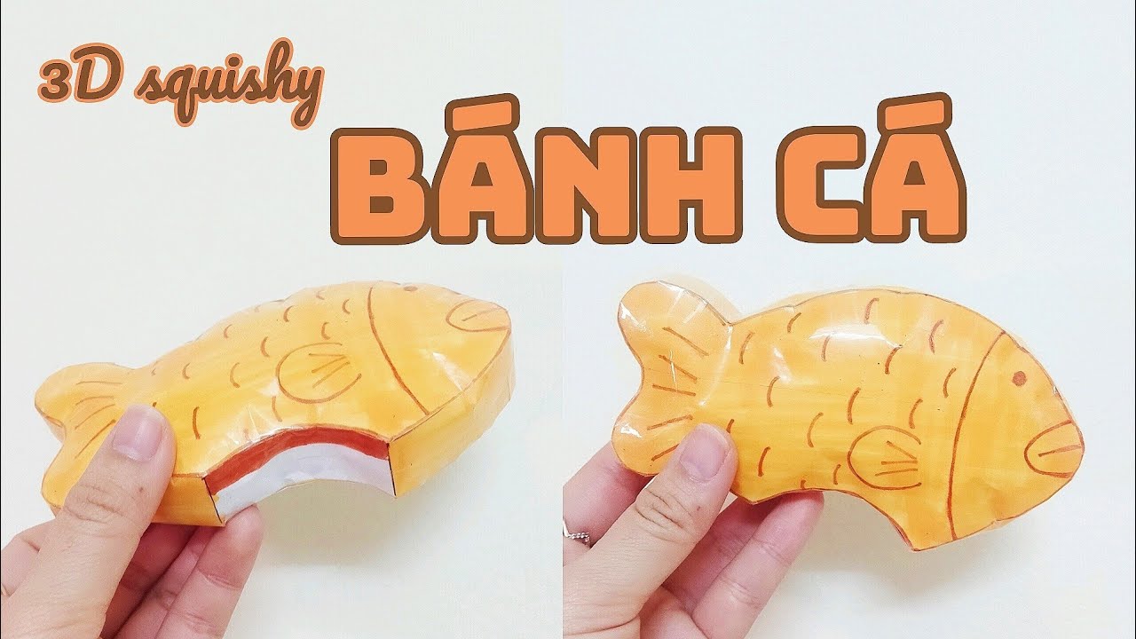 DIY 3D Squishy | Cách làm Squishy giấy BÁNH CÁ đơn giản | Squishy giấy ...