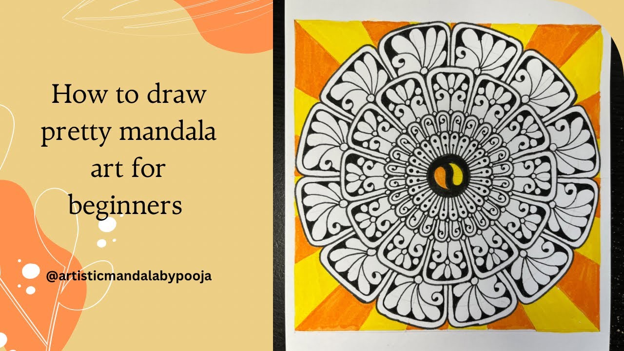 How to draw pretty mandala art for beginners🧡💛 *127 #mandala # ...