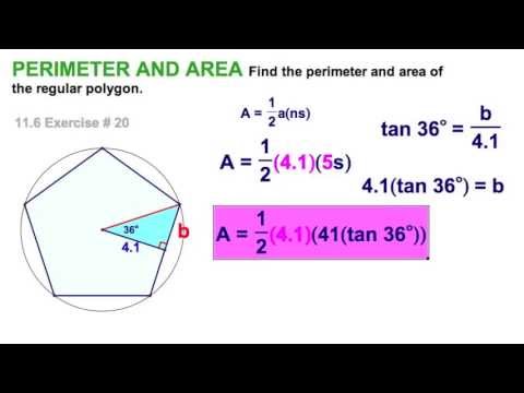 Area of Regular Polygons w:trig / 11.6 trig - YouTube