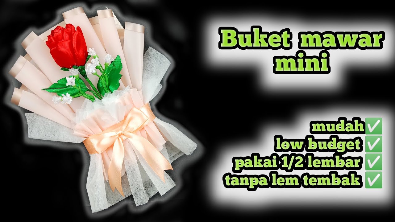 Buket bunga mawar 1 tangkai || wrapping single rose bouquet || Ide kado ...