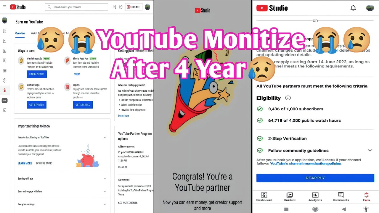 My life story || YouTube Monitize After 4 Year😥😭How to apply for ...