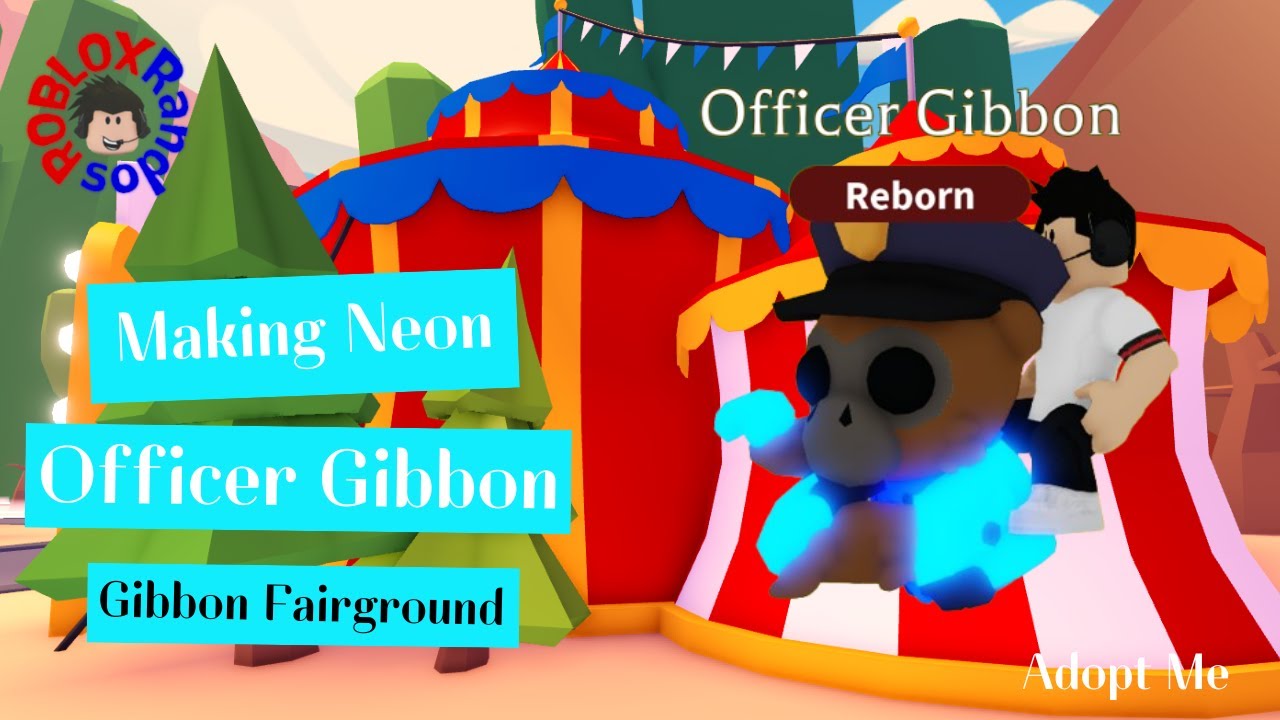 Making NEON OFFICER GIBBON in Adopt Me Roblox! - YouTube