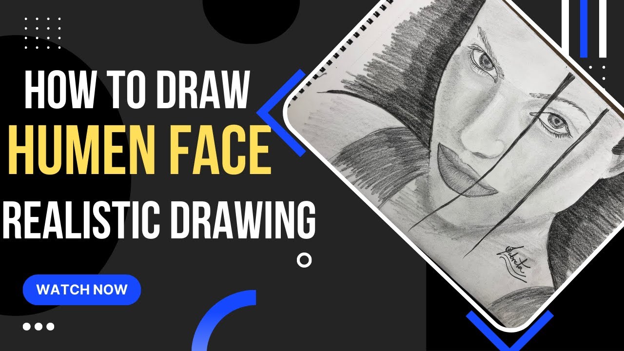 how to draw humen face realistic drawing - YouTube
