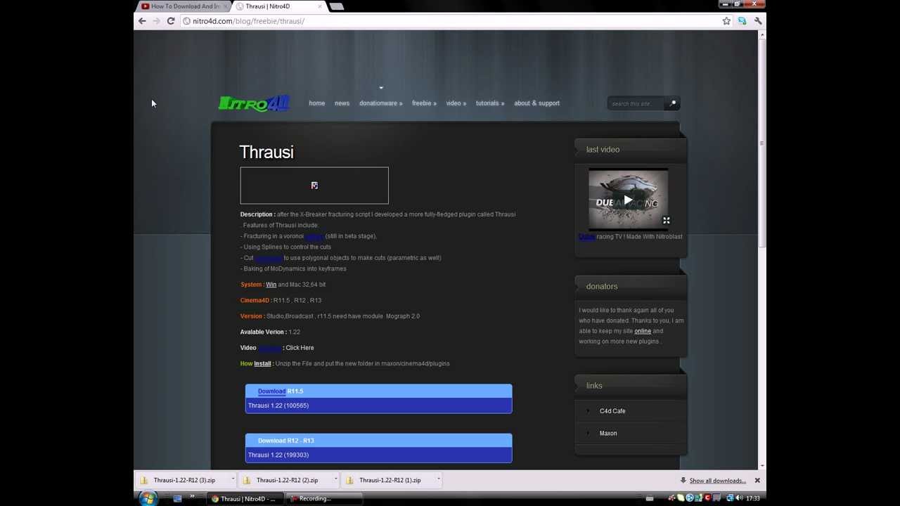 Comply NauZia || How to install Thrausi on cinema 4d - YouTube