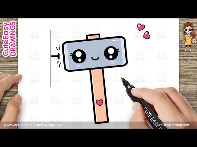 How to Draw a Cute Hammer Step by Step for KIDS - Videos For Kids