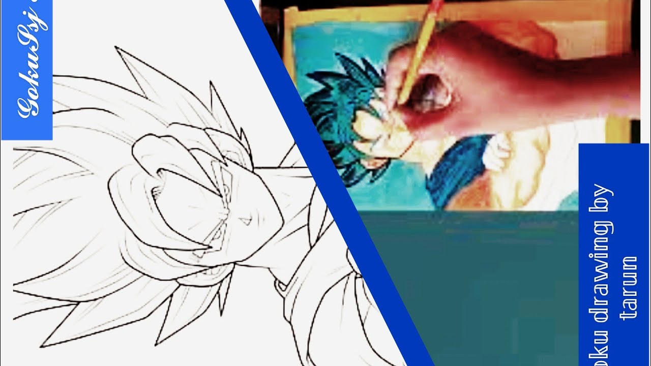 Drawing Goku Beyond Super Saiyan Blue 💥 With Acrylic Colour #Dragonball ...