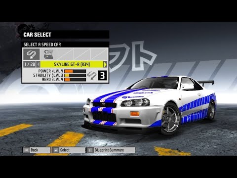 NFS Pro Street - Nissan Skyline R34 GT-R V-Spec Autobahnring Speed ...