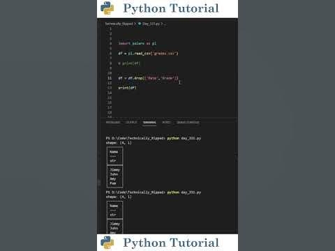 Dropping Columns In Polars Dataframe | Python Tutorial - YouTube