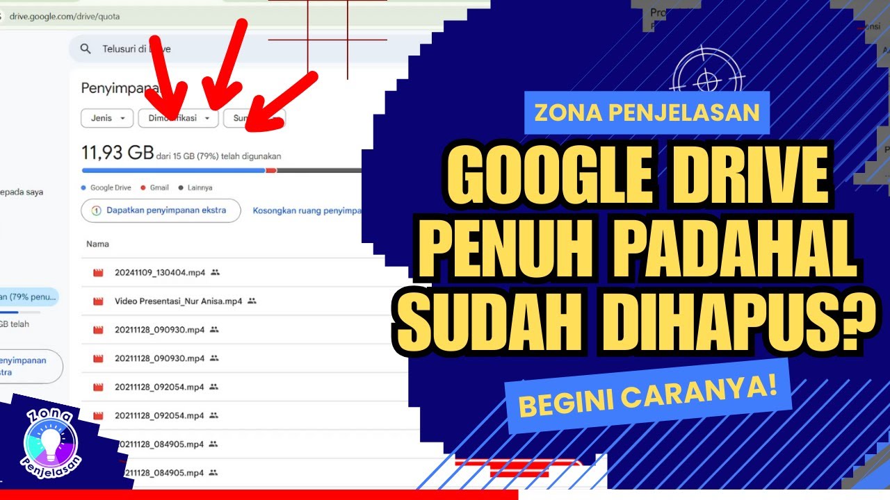 Cara Atasi Google Drive Penuh Padahal Sudah Dihapus - YouTube
