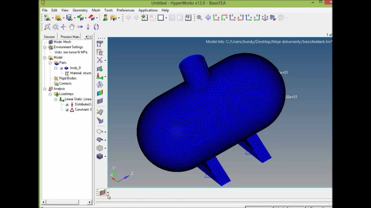 Vessel simulation with Altair HyperWorks 12 BasisFEA application - YouTube