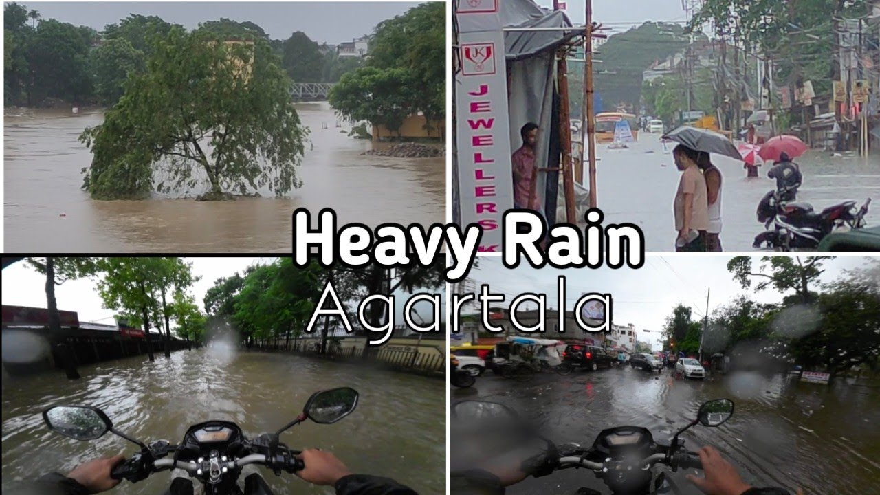 Heavy Rain In Agartala | Flood come out | water ride #djiaction2 - YouTube