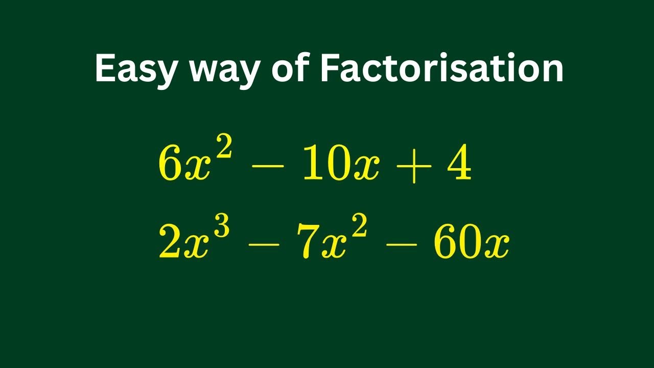Easy way of Factorising quadratic expressions - YouTube