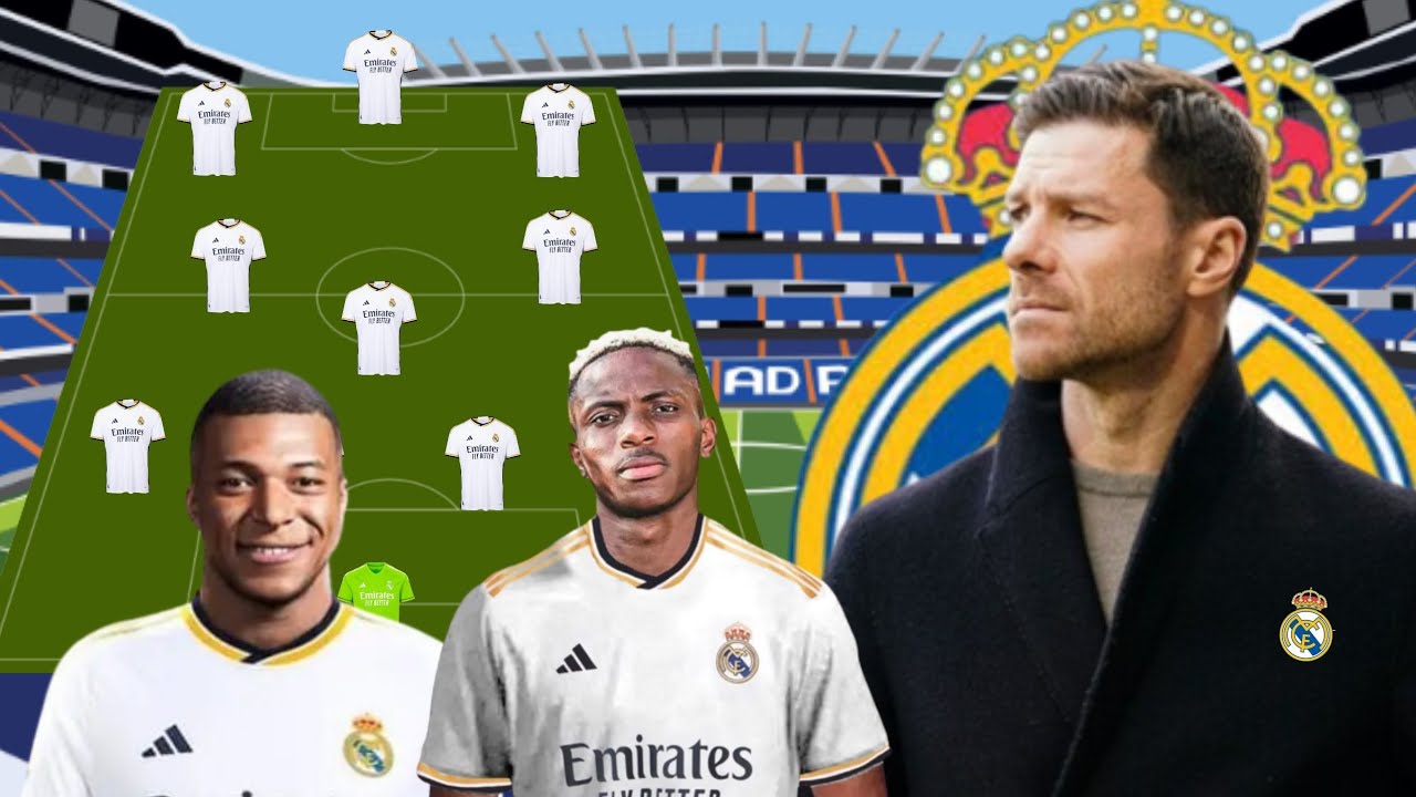 ⚪ Real Madrid Potential Line Up Under Xabi Alonso With Mbappe and Osimhen Next Season - YouTube