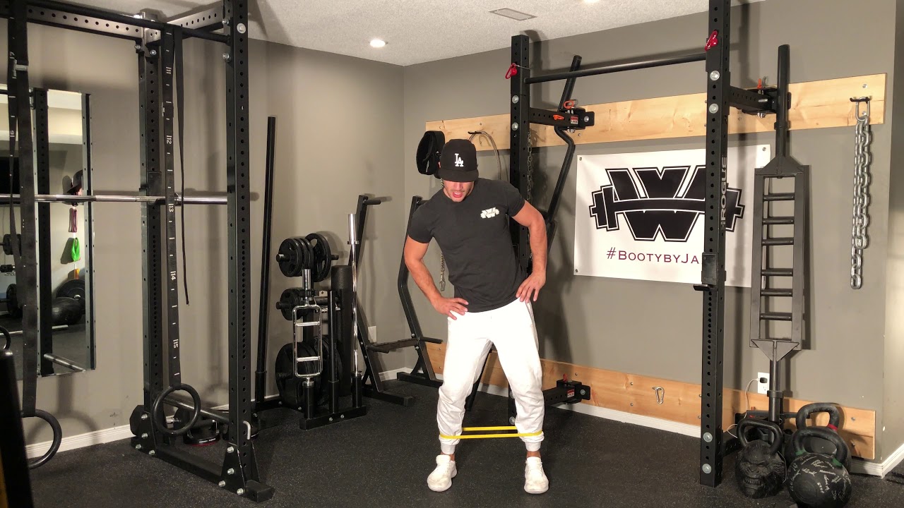 Mini Band Lateral Step + Drop Squats - YouTube