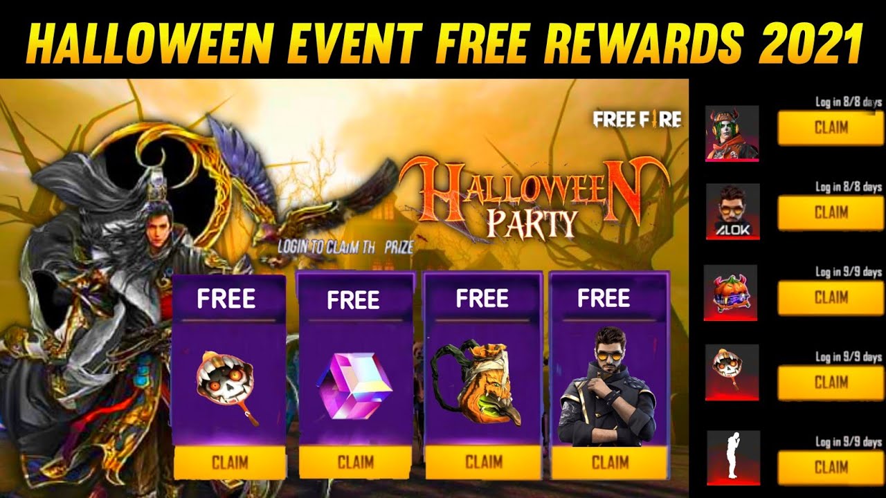 FREE FIRE HALLOWEEN EVENT FREE REWARDS 2021 | FREE FIRE NEW EVENT ...
