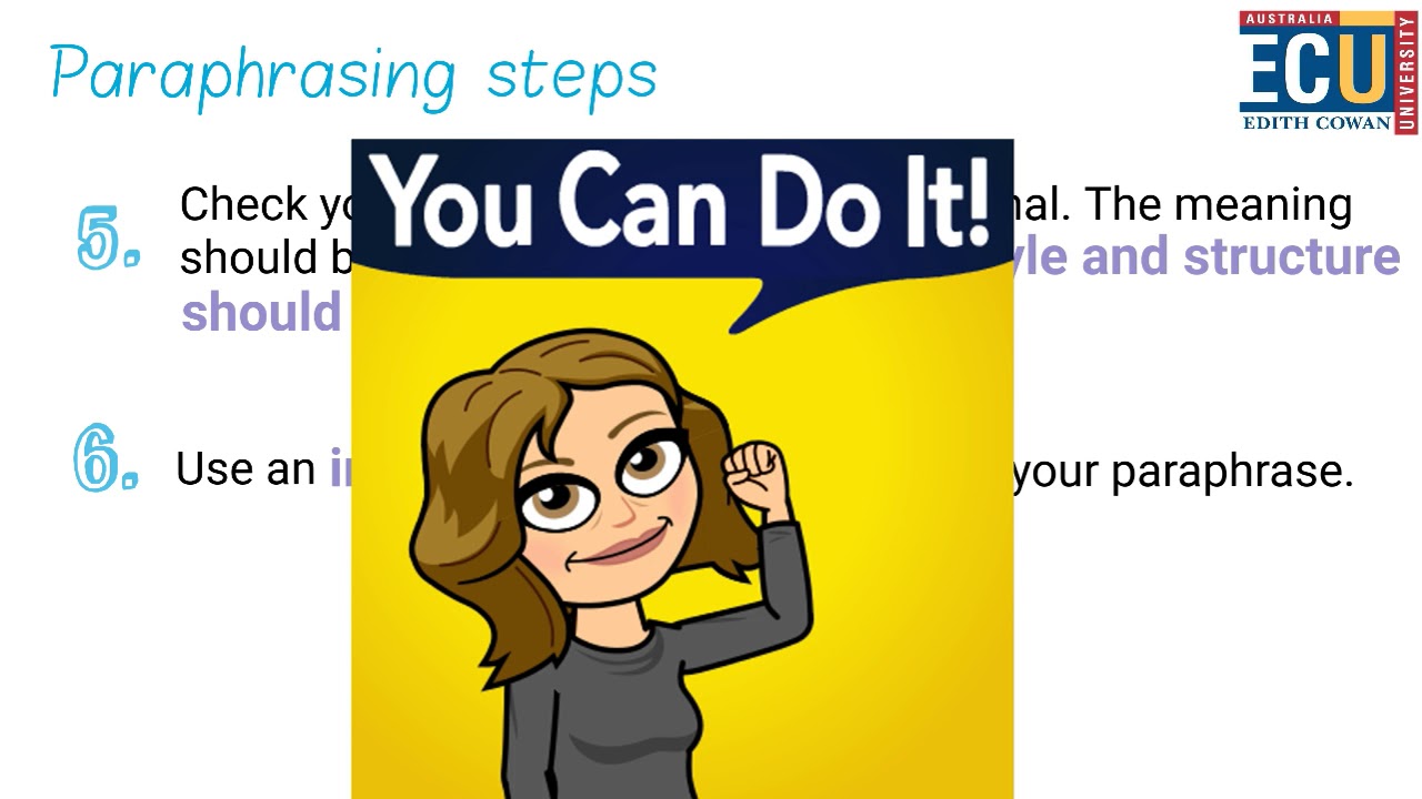 Academic Skills Part 3: Paraphrasing without Plagiarising - YouTube