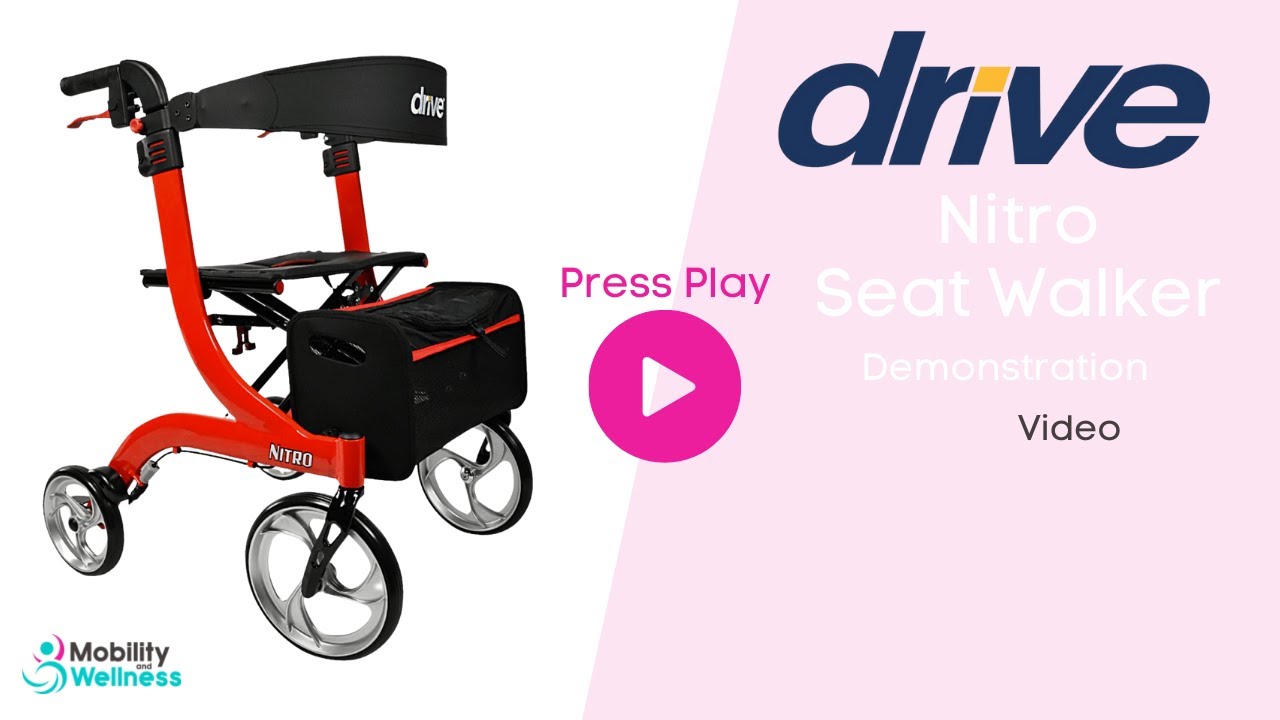Drive Nitro Seat Walker - Red or Black - Demonstration Video - YouTube