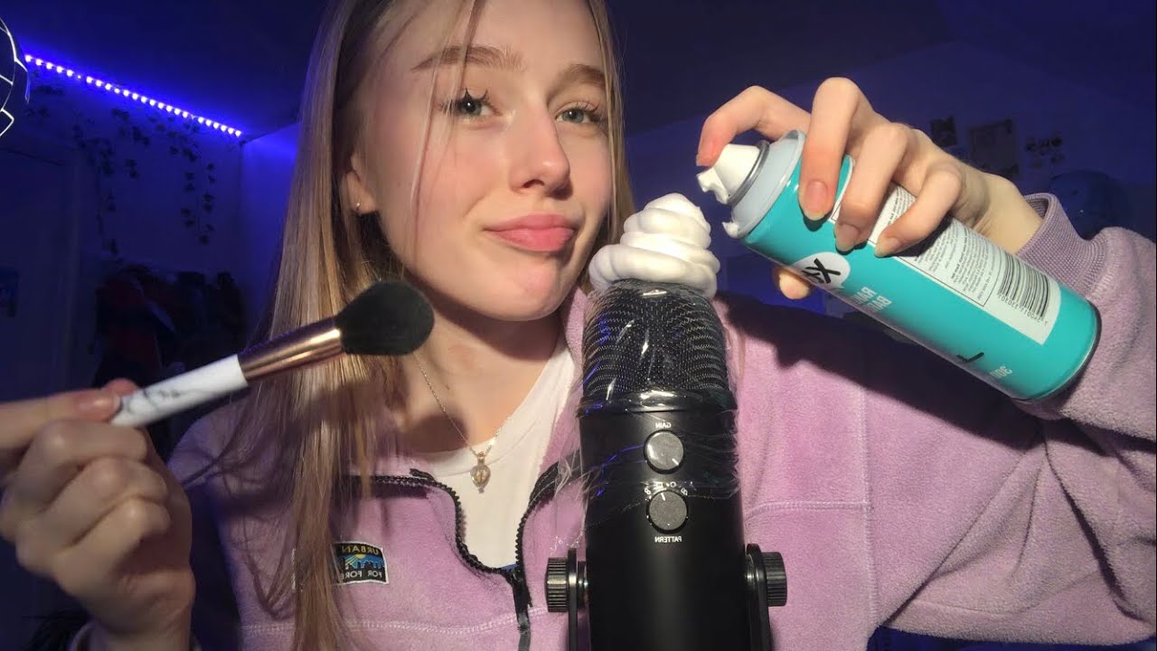 ASMR shaving cream on the mic | slow and brainmelting, upclose ...