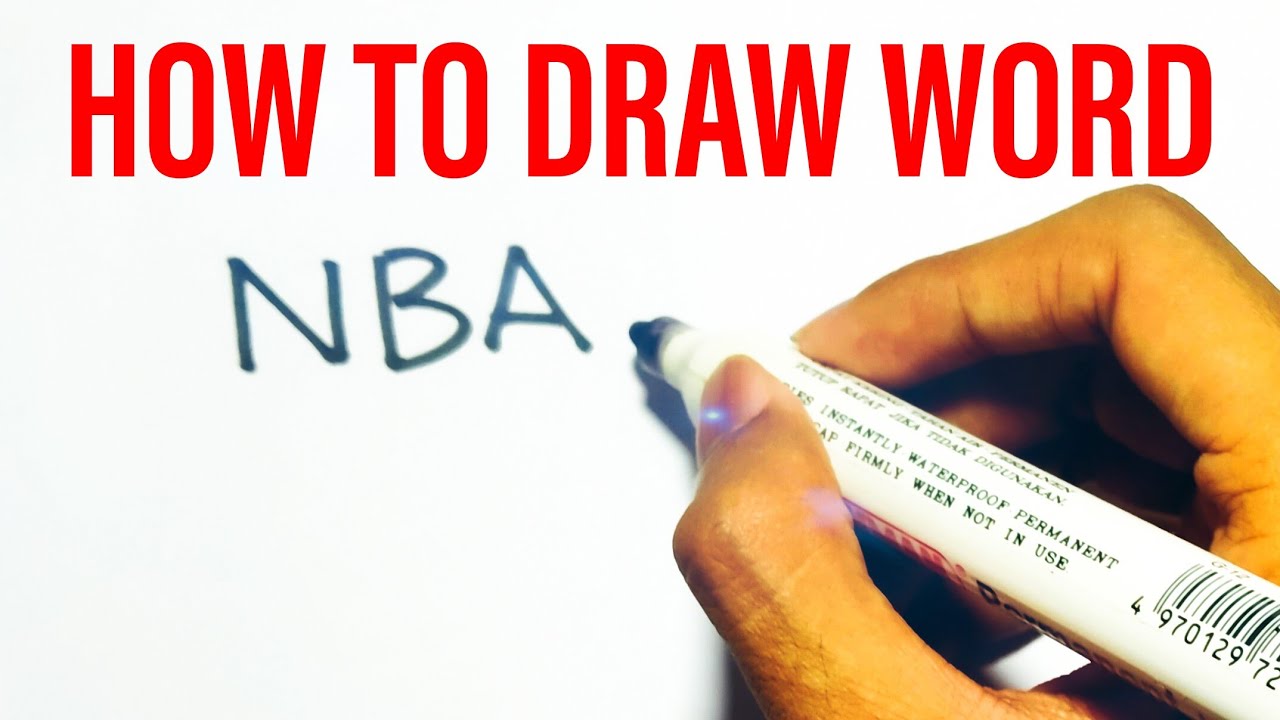 RIP, How to Draw Turn Words NBA into KOBE BRYANT Basketball Lakers ...
