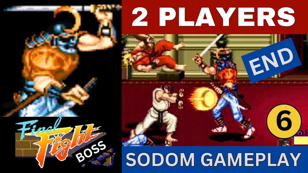 FINAL FIGHT BOSS SODOM playthrough. 2 PLAYER 1 CONTROLLER gameplay ...