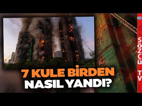 Hong Kong'ta Cehennem Gibi Manzara! Yangından Dehşete Düşüren Görüntüler! Çarpıcı Detay