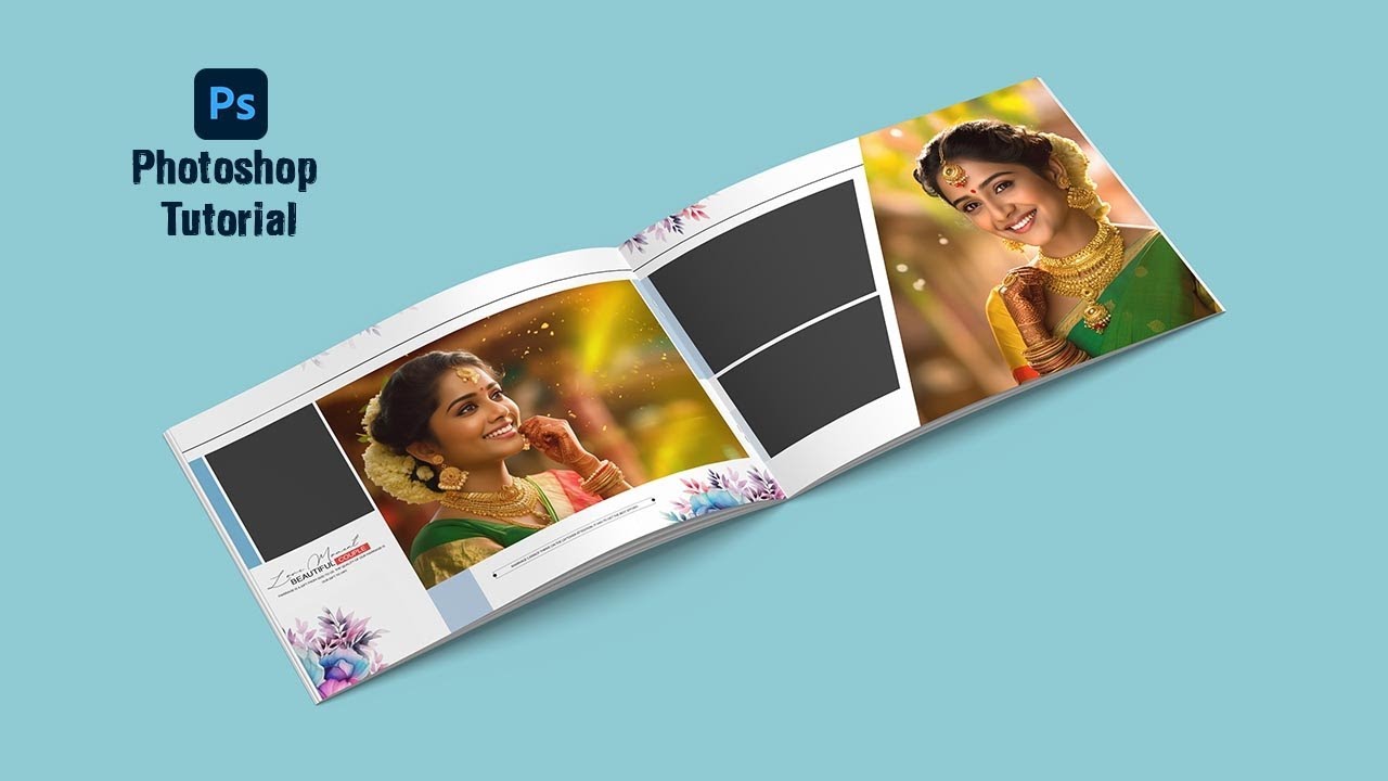 How to Create a Floral Album Design 12x36 photoshop Tutorial - YouTube