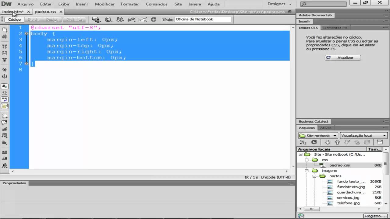 Curso De Dreamweaver Cs6 Aplicando Css Aula 17 Youtube