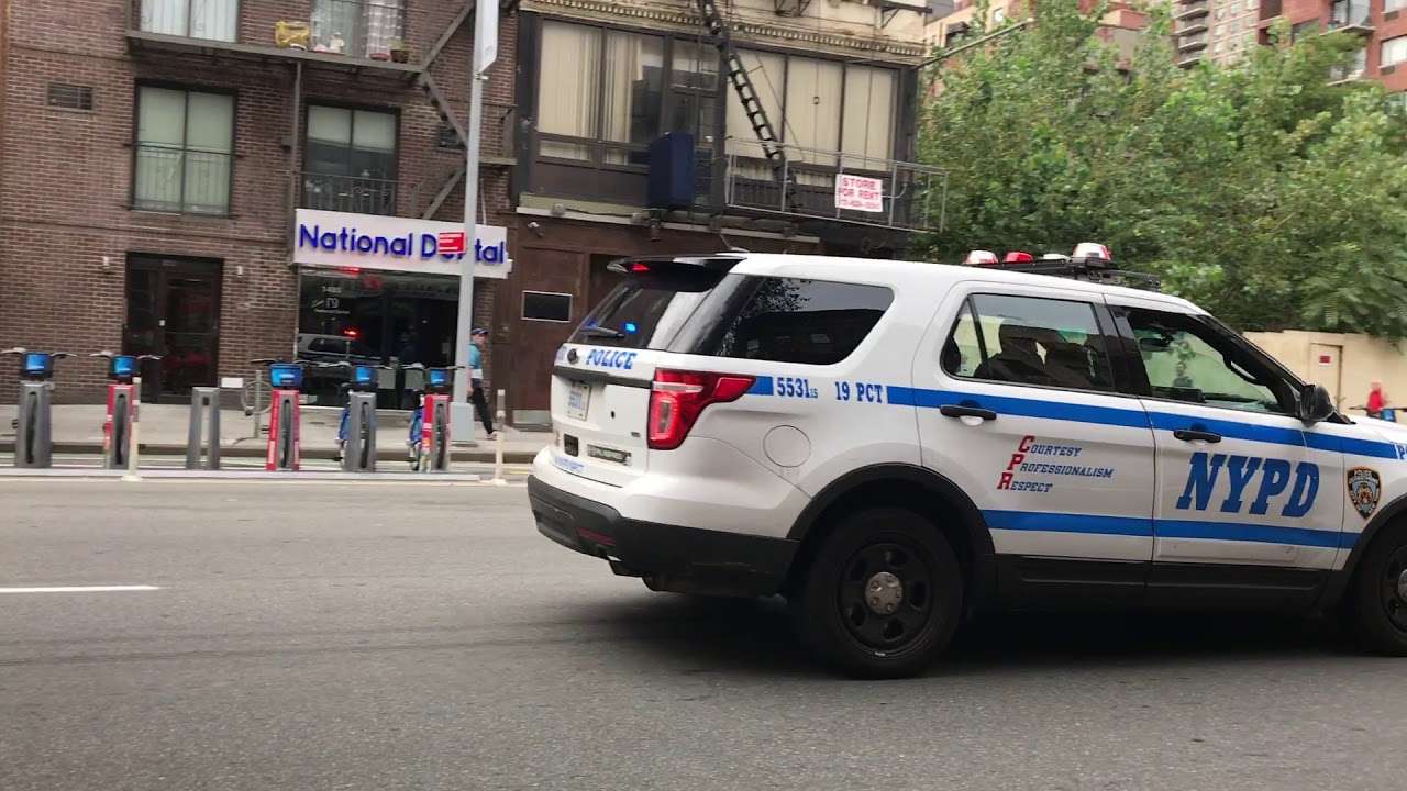 NYPD POLICE INTERCEPTOR UTILITY RESPONDING ON 3RD AVENUE ON THE EAST ...