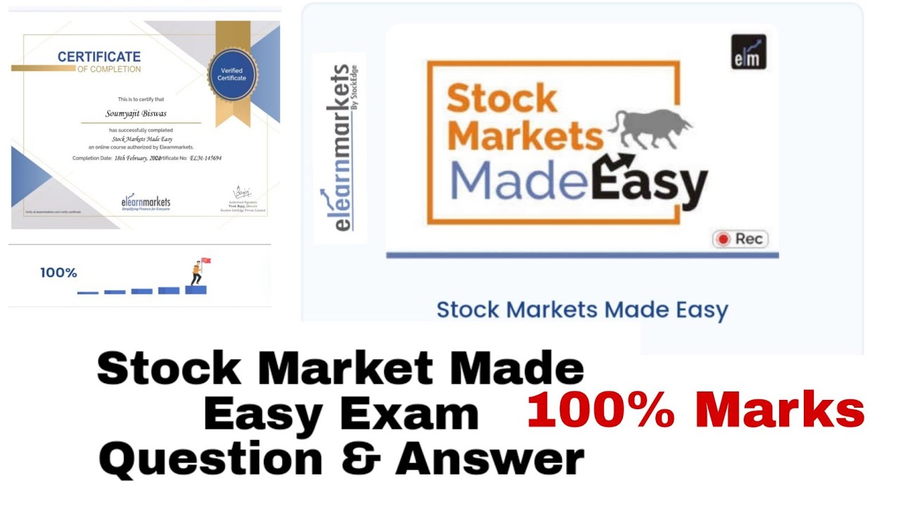 Stock Market Made Easy by elearnmarkets certification test answer. full ...