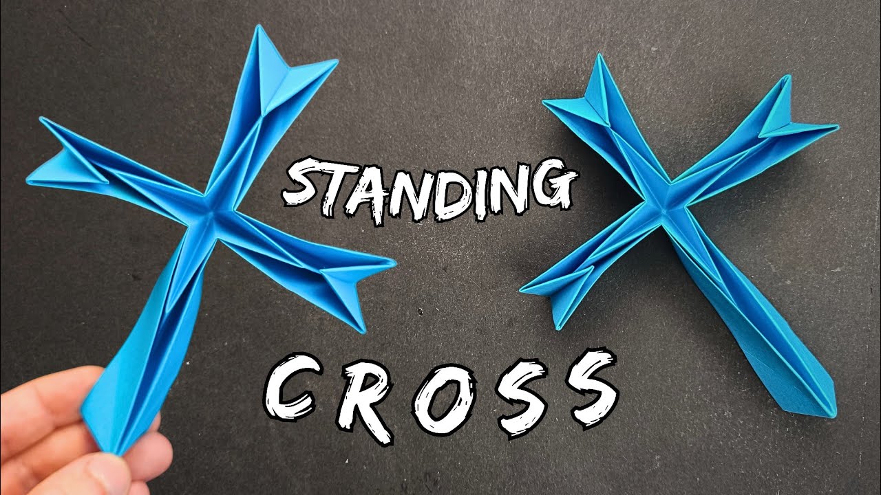 Origami Standing Cross | How to fold a paper cross - YouTube