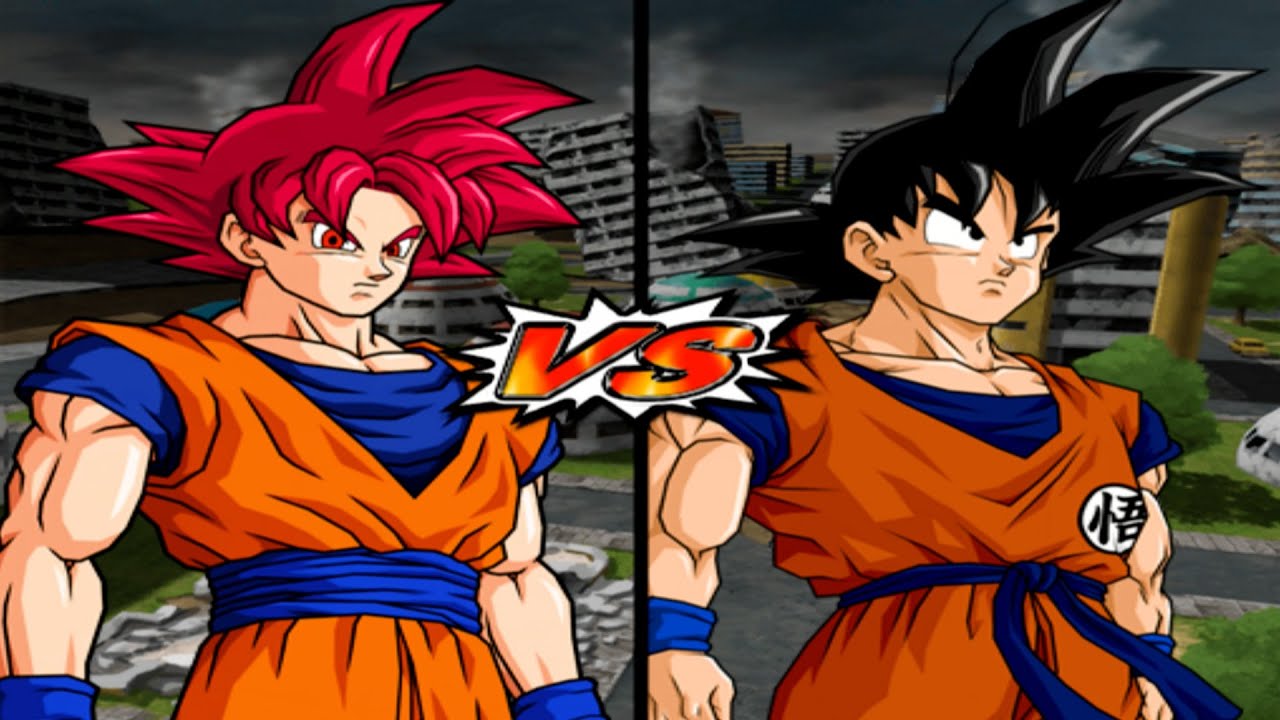 GOKU (SUPER SAIYAN GOD) VS GOKU (MID) Saiyan Armor (Original) Dragon ...