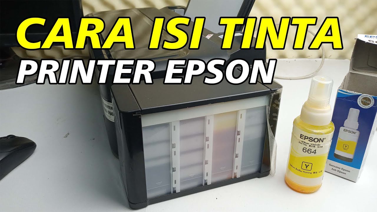 Cara Mengisi Tinta Warna Kuning Printer Epson - YouTube