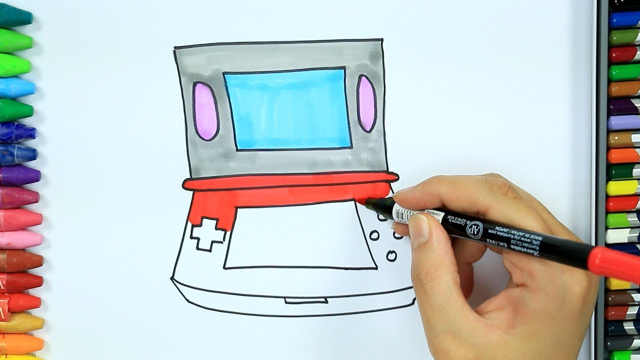 How to draw gameboy 📱| Coloring Book | Colors for children | How do I ...