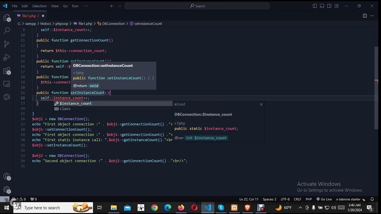 PHP Object Oriented Programming. Static property and memory. - YouTube