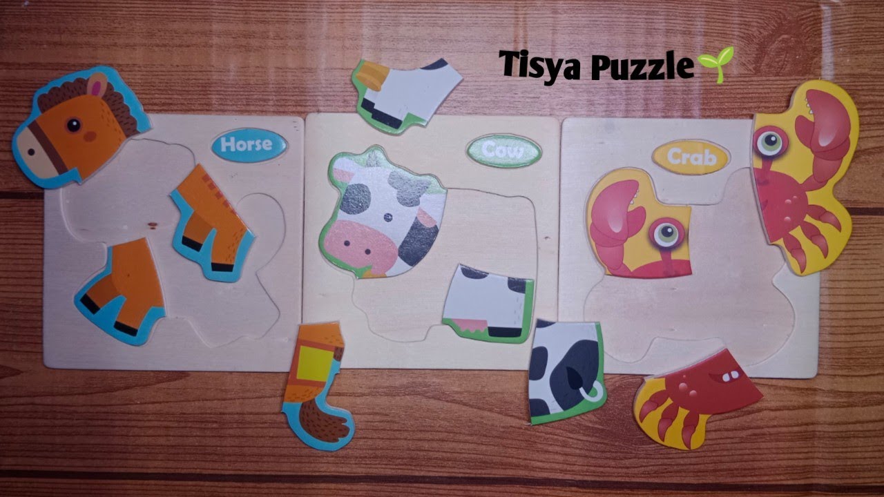 Menyusun Puzzle Sapi, Kepiting dan Kuda | Bermain Seru Bersama ...