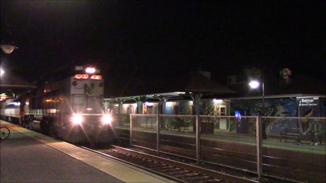 Full HD 60FPS: NJT GP40-2 #4303 Leads MM08 through Belmar 4/18/17 - YouTube