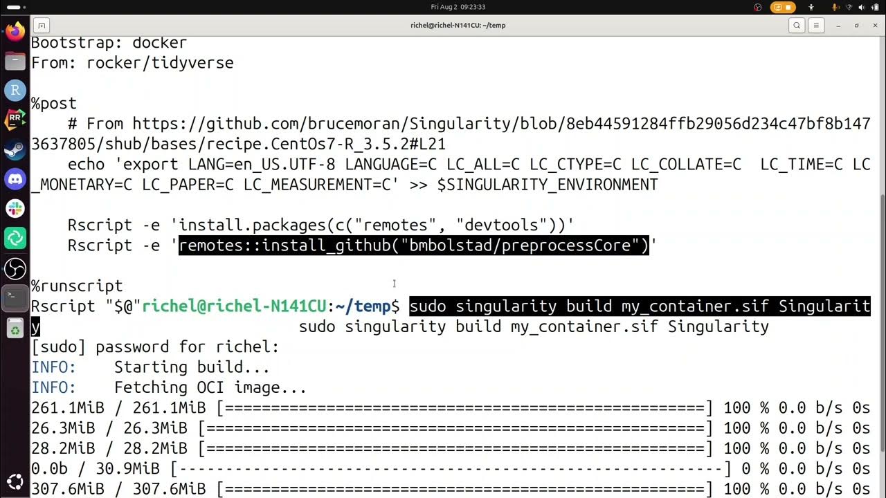 Create a Singularity container for an R package on GitHub - YouTube