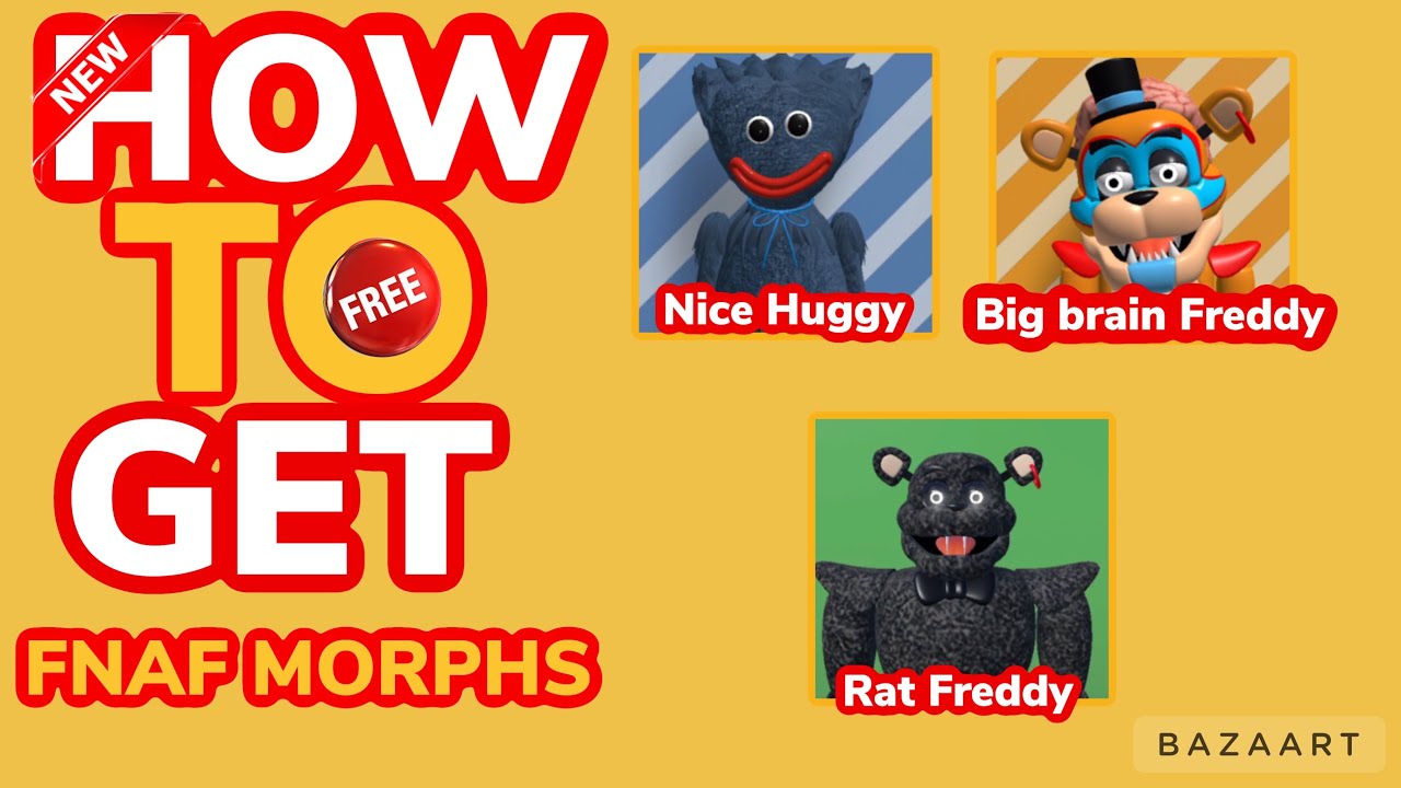 How to get RAT FREDDY, NICE HUGGY AND BIG BRAIN FREDDY in Roblox FNAF ...