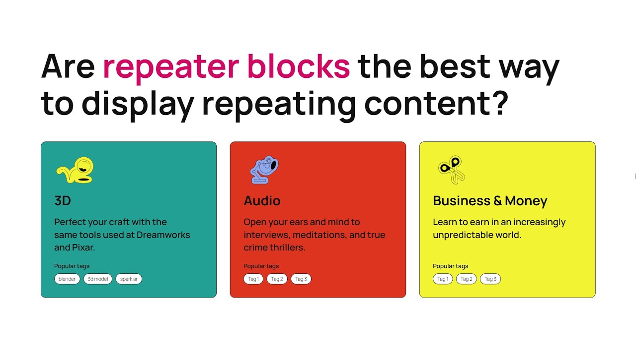 Repeater blocks are the best way to display repeating content in WordPress Gutenberg using CBB ...