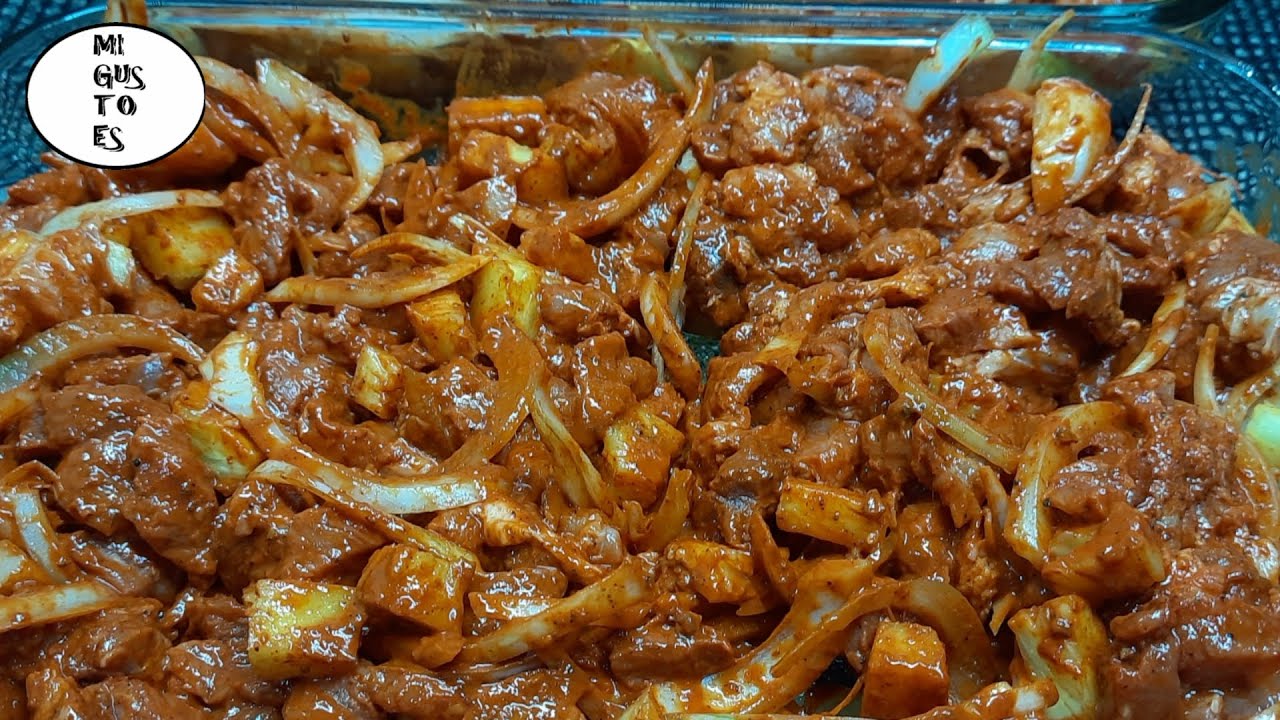 CARNE AL PASTOR PARA TACOS| PREPARADA EN EL HORNO DE LA ESTUFA ...