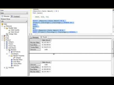 SSAS : MDX Set Functions Order Head Tail - YouTube