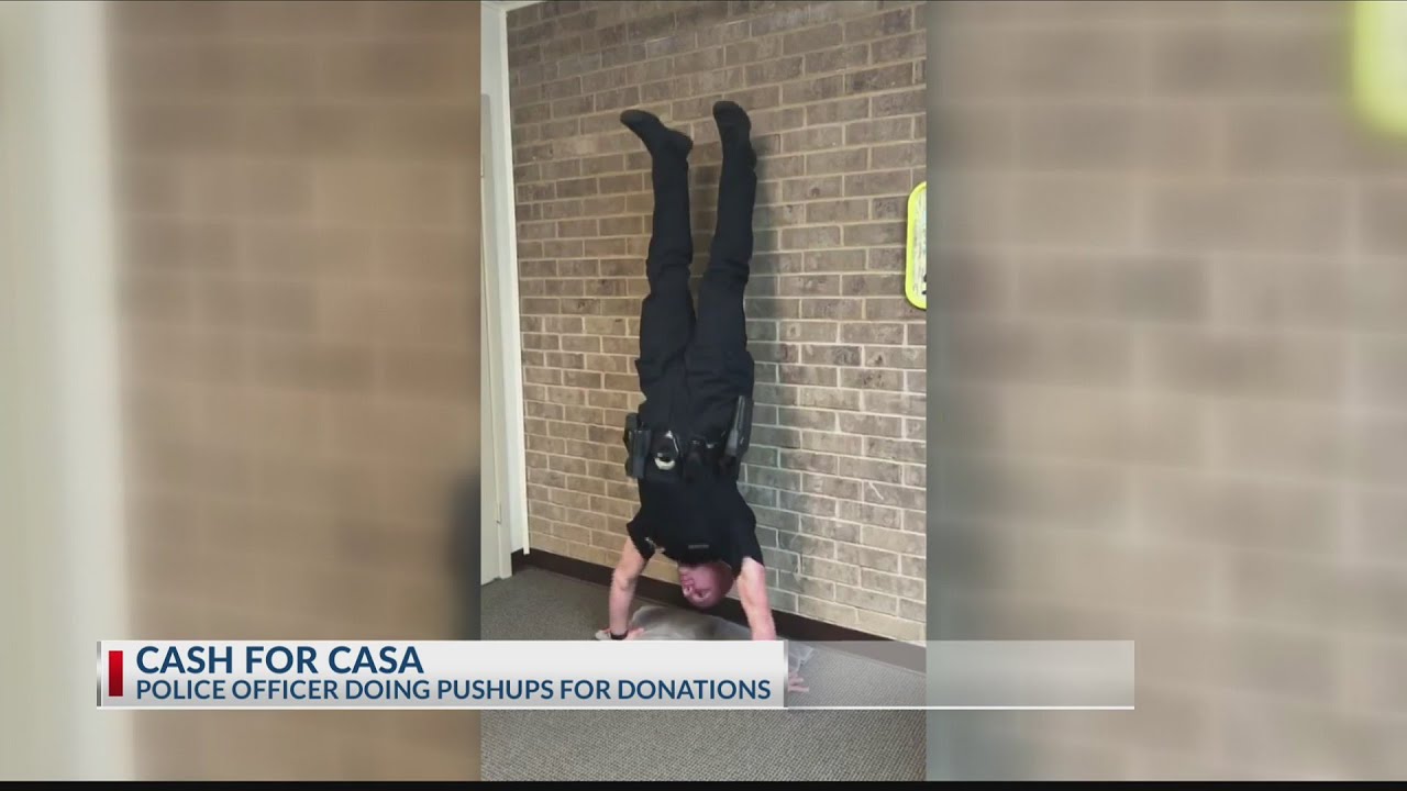Tyler police officer does handstand pushups for donations to nonprofit ...