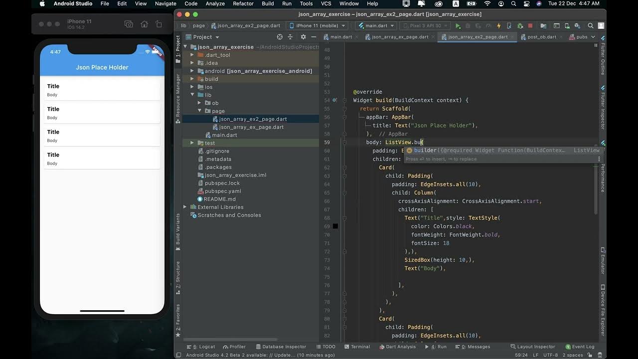 80 JSON Array To Dart List Exercise 2 - YouTube