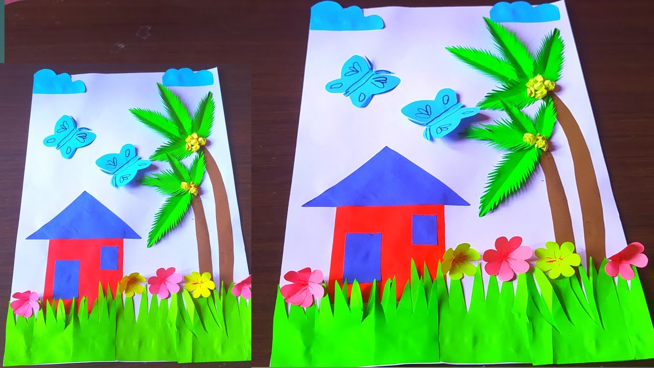 seni tempel origami //hiasan dinding dari kertas origami - YouTube