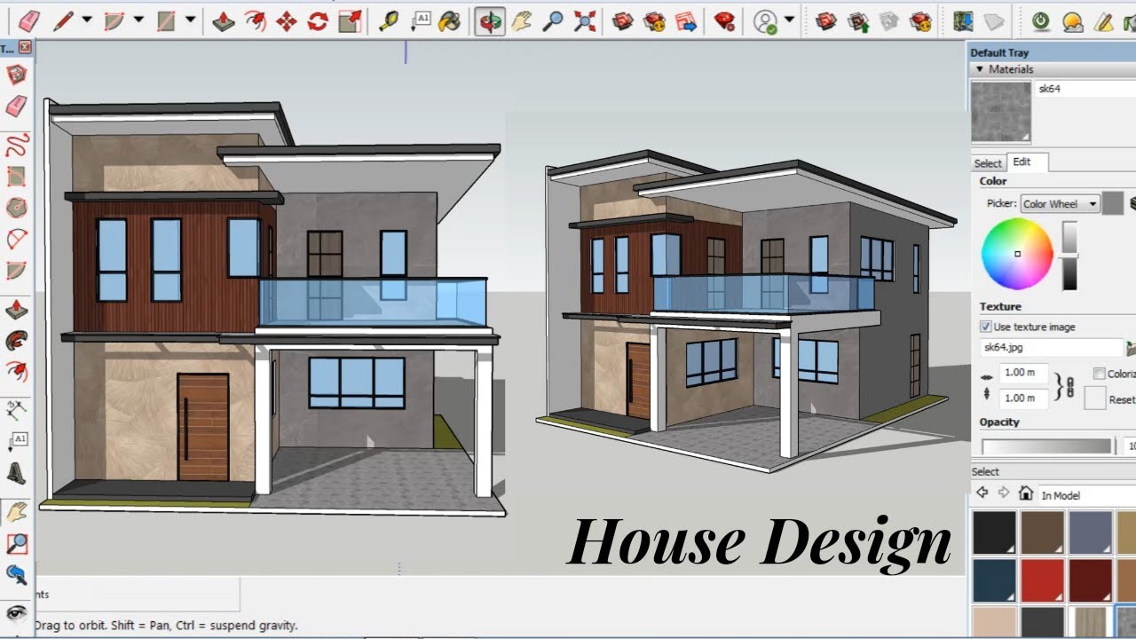 Modern Exterior House Design in SketchUp - YouTube