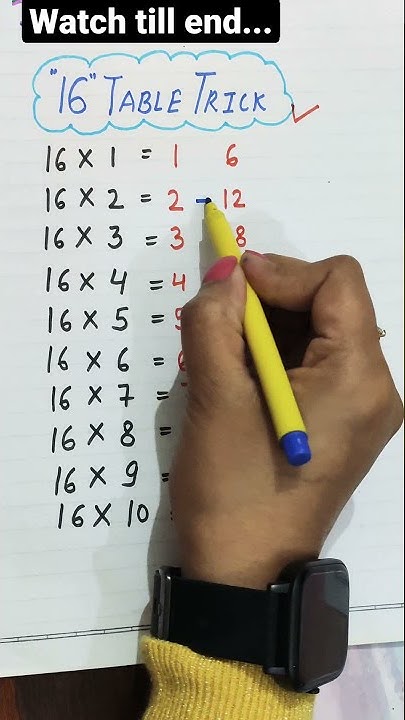 16 table Trick | Easy and fast way to learn | Math Tips and Tricks | #shorts #table_of_16 #Trick ...