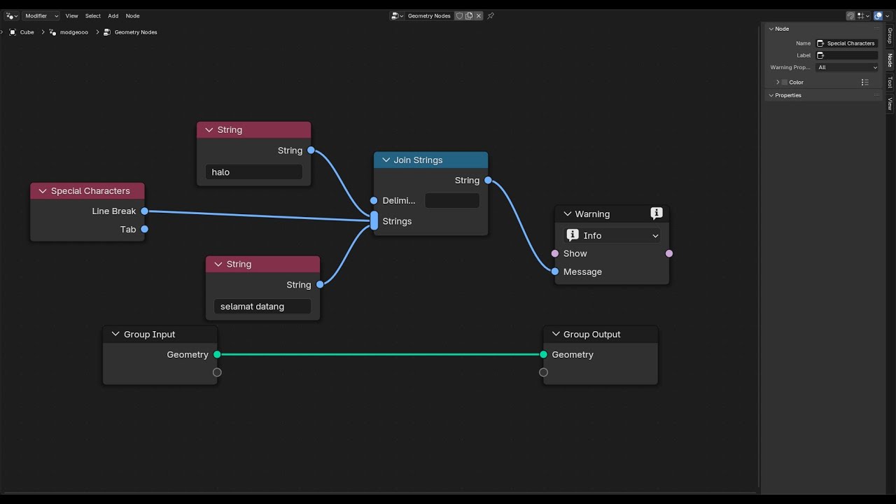 Tutorial 0 | Blender 4.3beta Warning Node | Multiline message - YouTube