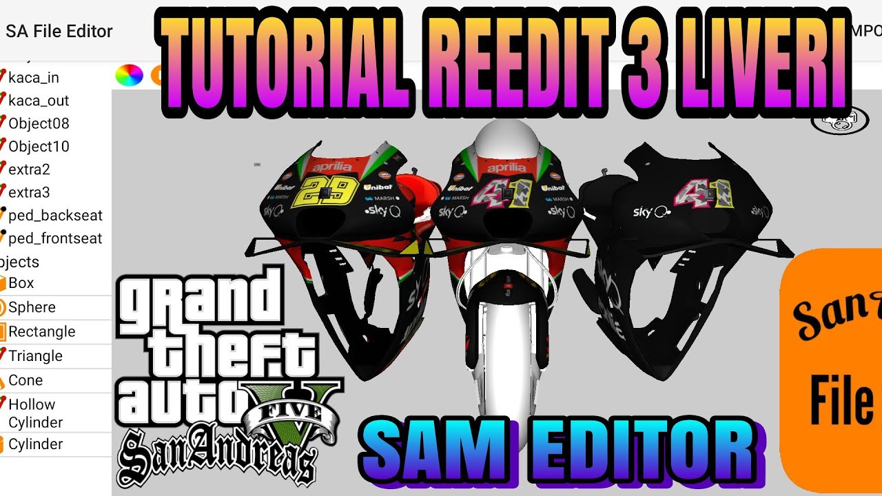 GTA SA Tutorial 1 dff mod 3 liveri texture di Android sam editor,no pc ...